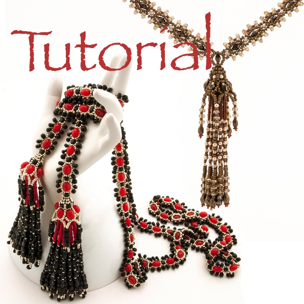 Seed Bead Tutorial Tasseled Twice Lariat And Necklace Etsy