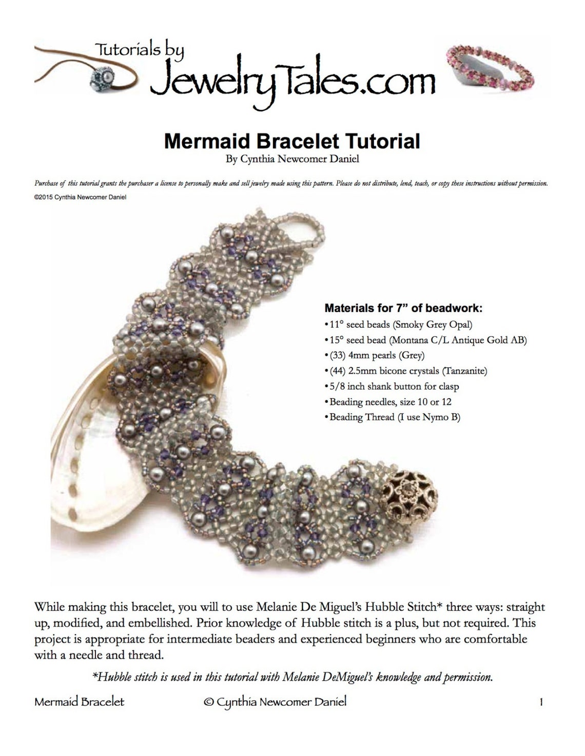 Hubble Stitch Seed Bead Bracelet Tutorial Mermaid With Crystals and ...