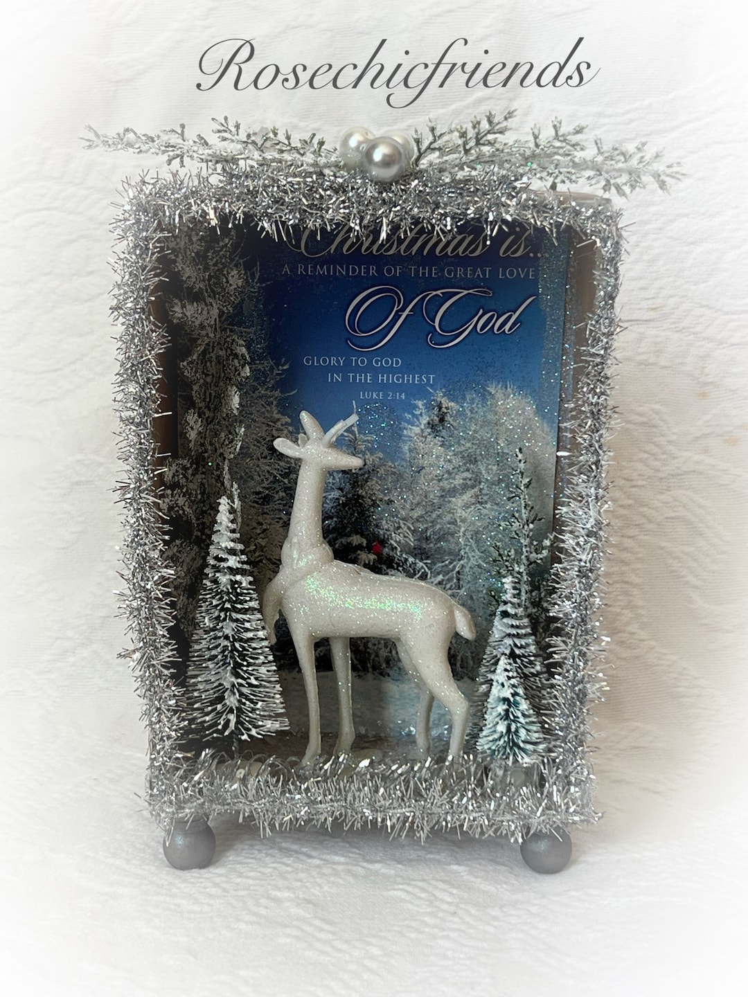 Winter Forest Shadow Box: Deer Christmas Scene - Etsy