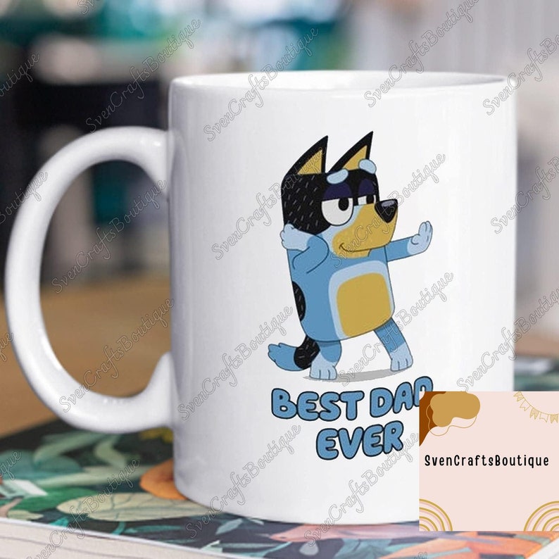 Bluey Dad Cup, Bluey 11 Oz Travel Mug Ceramic, Bluey Best Dad Ever Mugs ...