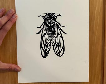 Cicada Block Print - Etsy