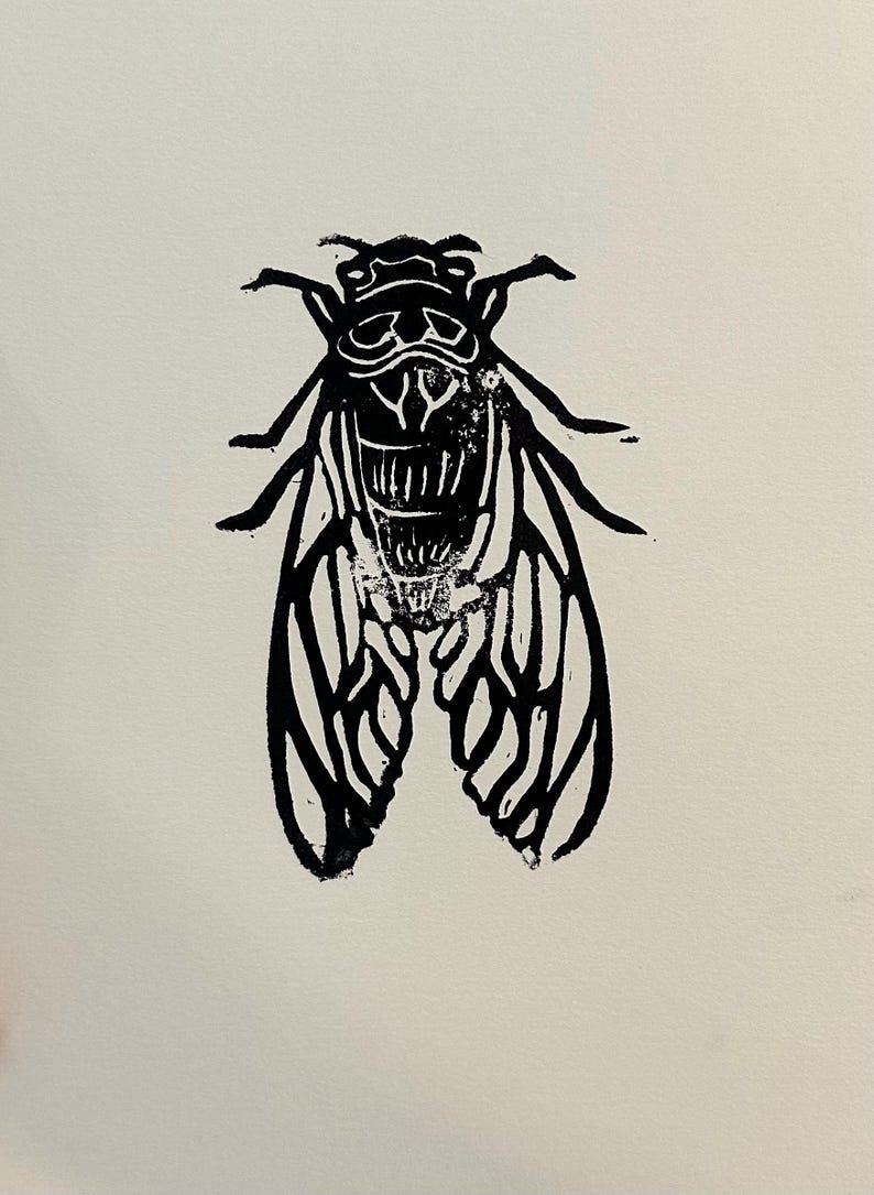 Cicada Print - Etsy