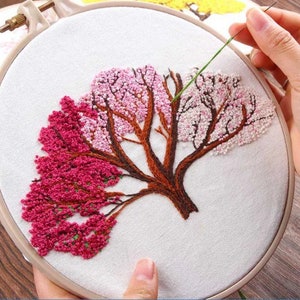 Cherry Tree Embroidery Full Kit Embroidery Kit Beginner Cherry Blossom ...