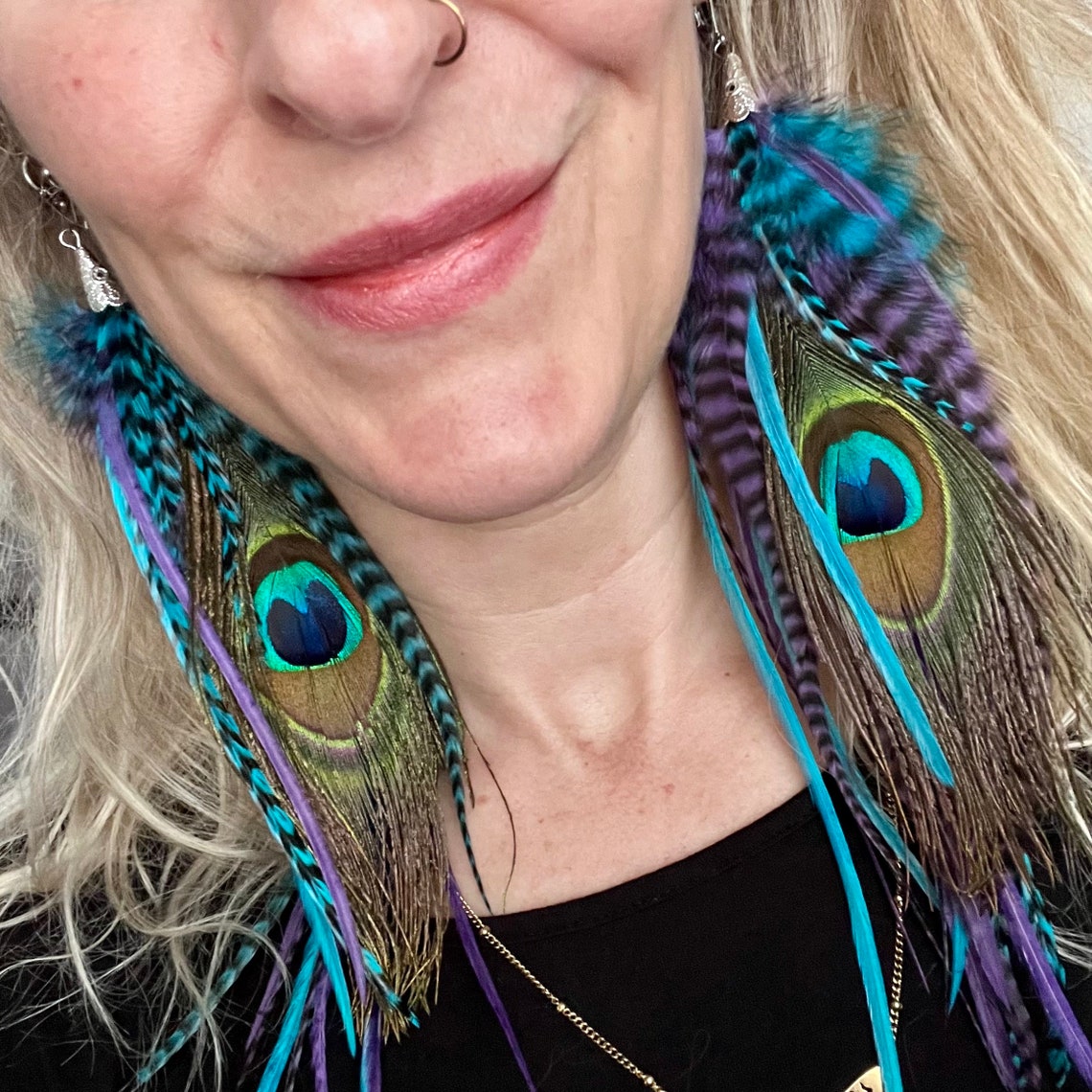 Hippie Boho Burlesque Festival Western One of a Kind Short Peacock Hand ...