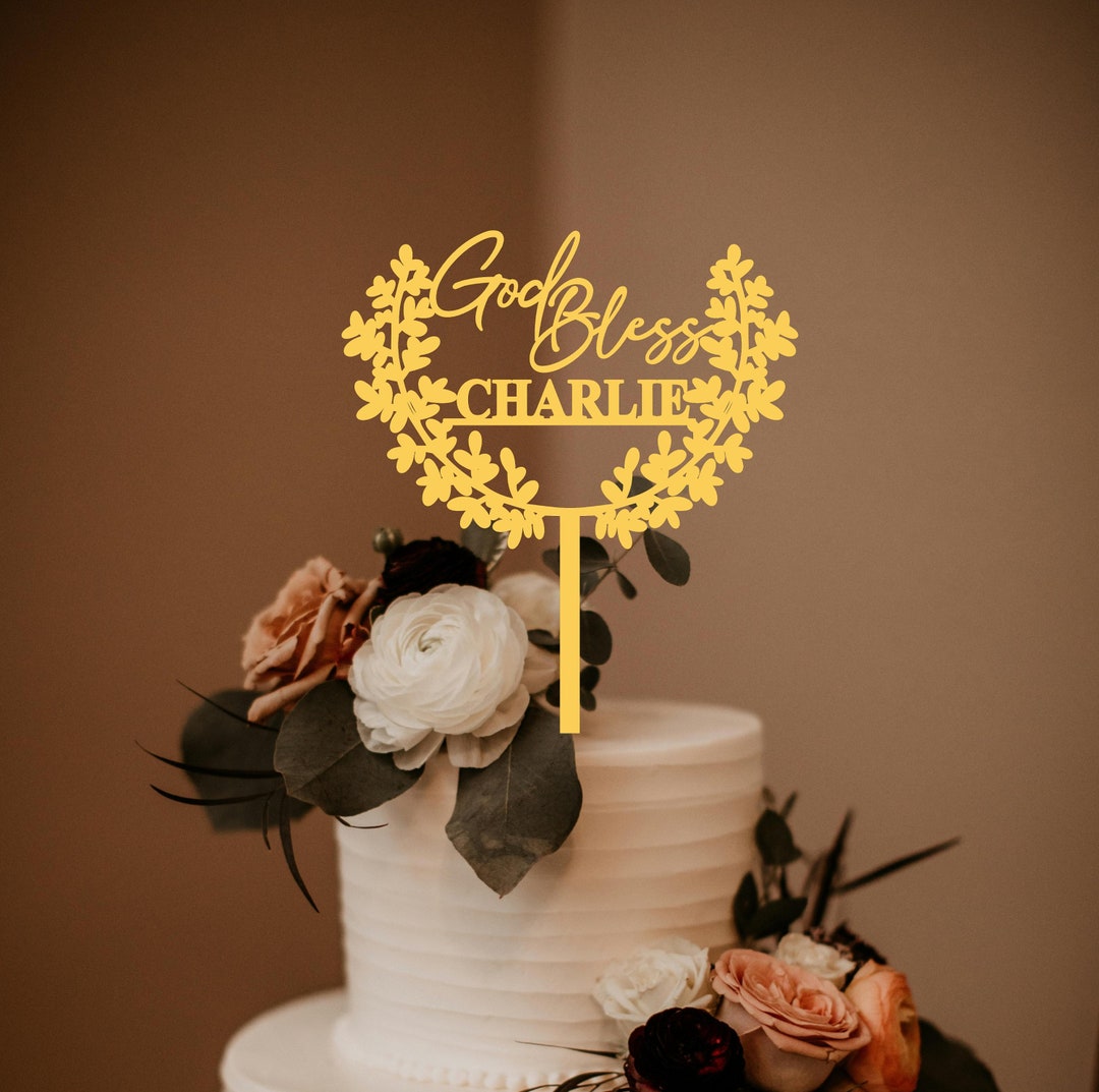Wedding Cake Topper Custom Gold Cake Topper Personalized Cake Topper ...