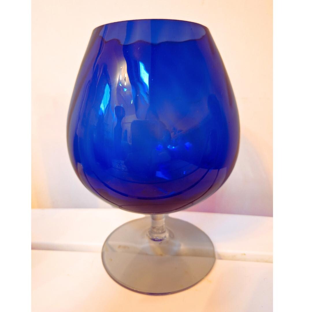 Cobalt Blue Vintage Oversized Brandy Snifter Balloon Glass Retro - Etsy