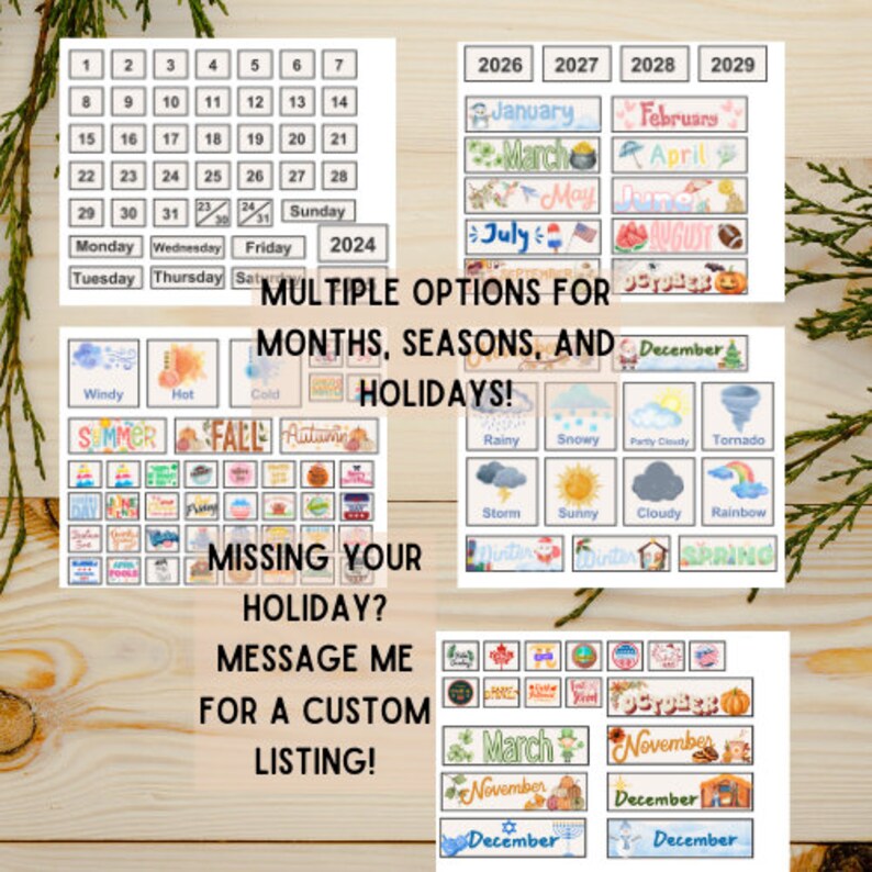 Perpetual Calendar, Kids Calendar Printable Classroom Calendar ...