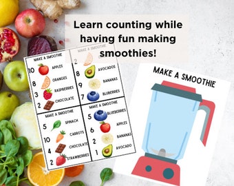 Make A Smoothie, Pretend Play, Preschool Printable, Busy Book ...