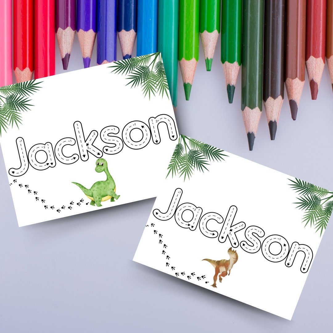 Dinosaur Name Tracing Sheet - Etsy