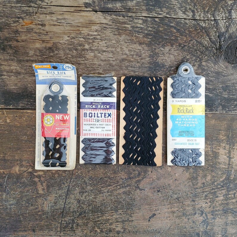 Vintage Black Rick Rack Lot | Etsy