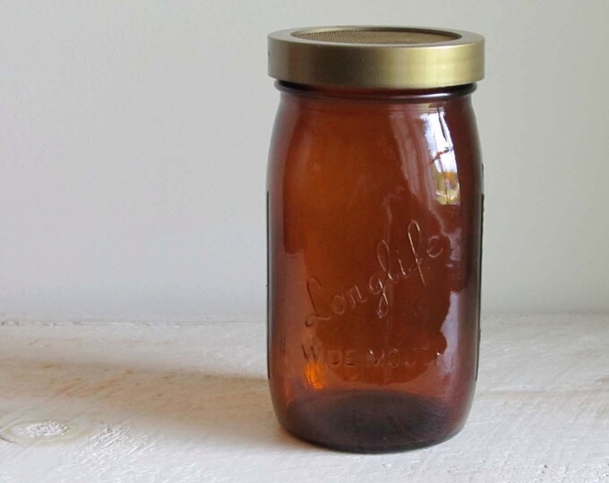 SALE - Vintage Amber Longlife Sproutmaker Quart Mason Jar - Etsy