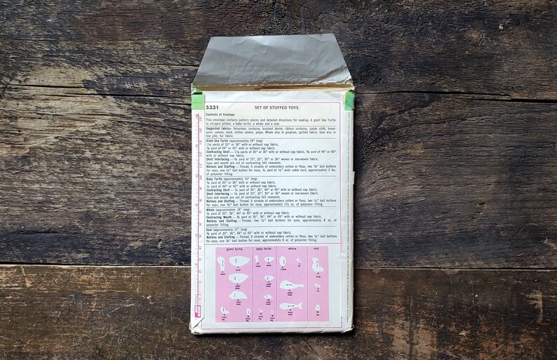 Vintage Uncut Simplicity 5331 Stuffed Animals Pattern seal - Etsy