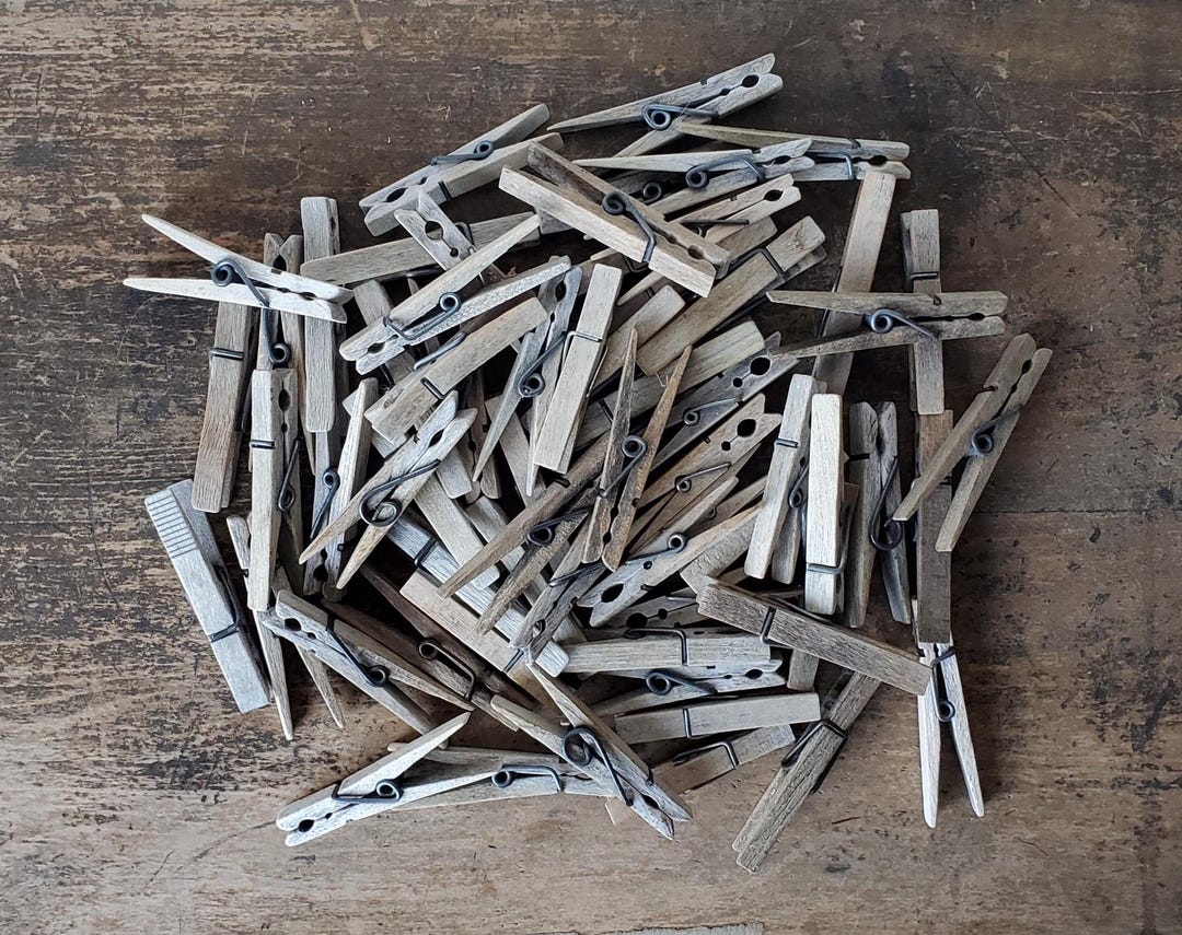 5 Dozen Vintage Weathered Spring Loaded Clothes Pins - Etsy