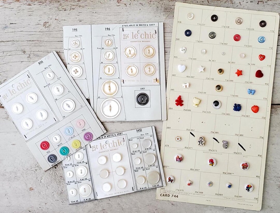 Vintage Salesman Sample Button Cards - Etsy