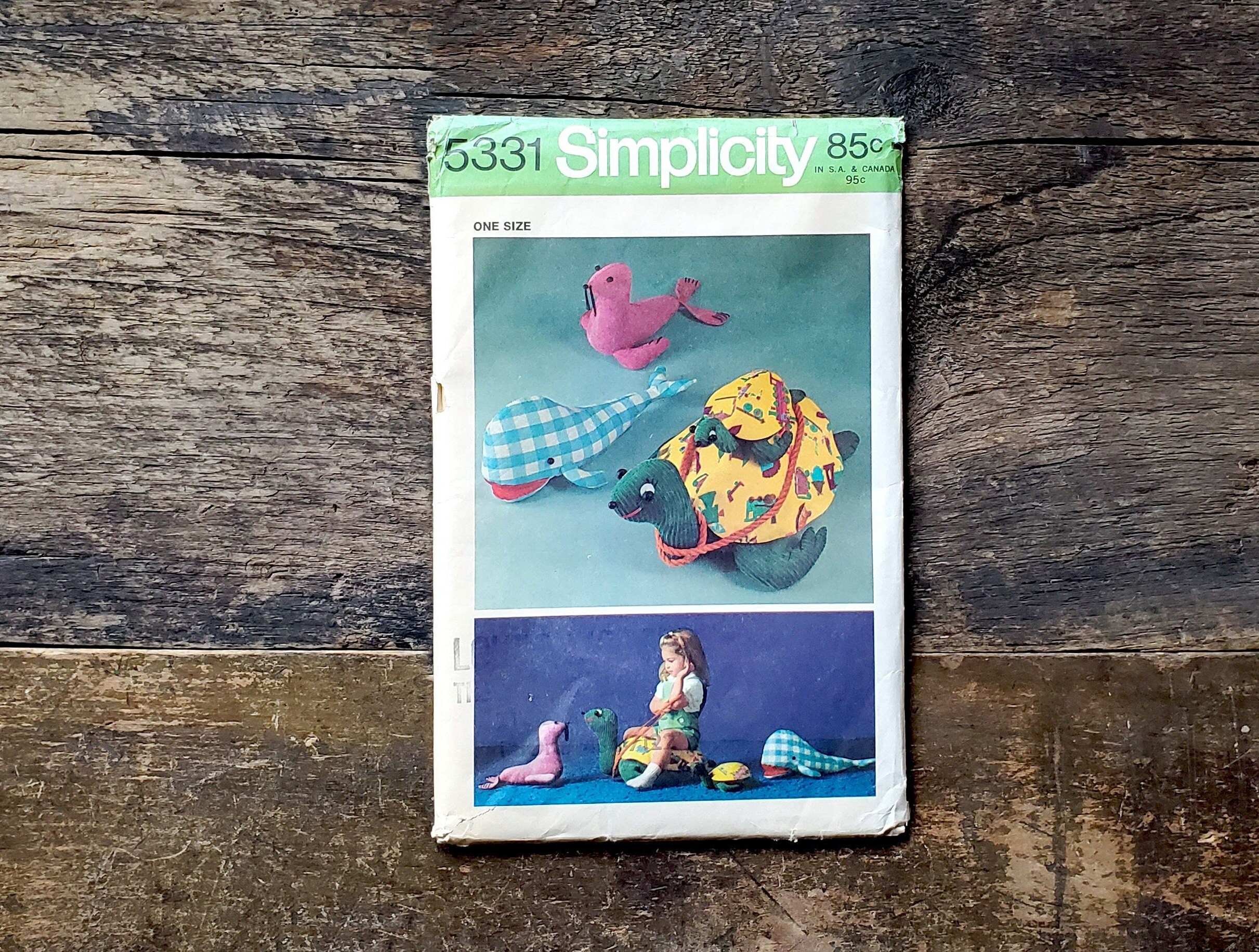 Vintage Uncut Simplicity 5331 Stuffed Animals Pattern seal - Etsy