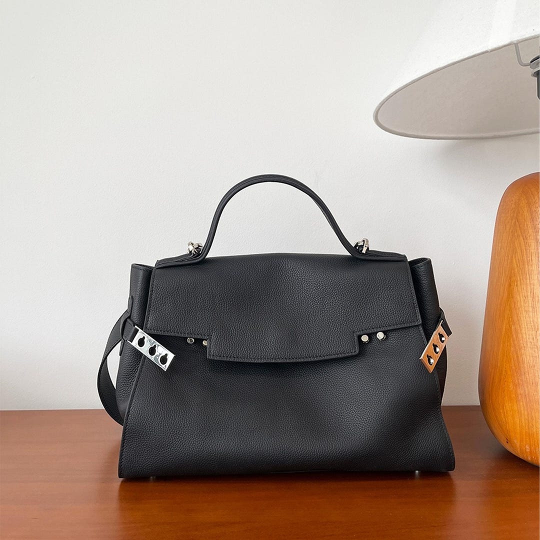 Leather Top Handle Bag, Large Leather Tote Bag, Genuine Leather Women's ...