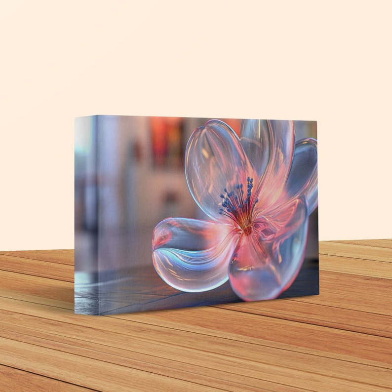 Ai Engineered Wall Art, Translucent Flower Art, Glowing Abstract Decor ...
