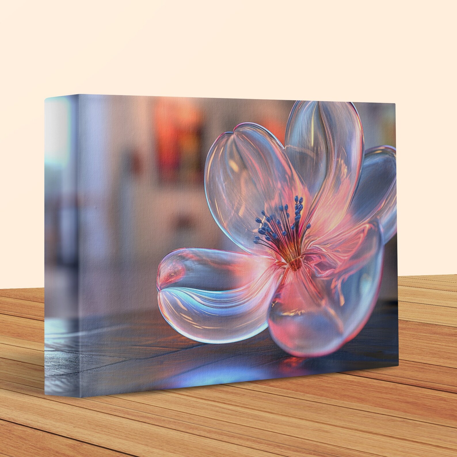 Ai Engineered Wall Art, Translucent Flower Art, Glowing Abstract Decor ...