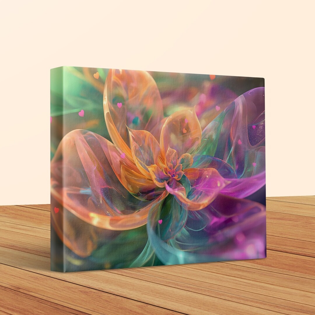 Abstract Flower Digital Art, Colorful Floral Wall Art, Beautiful Nature ...
