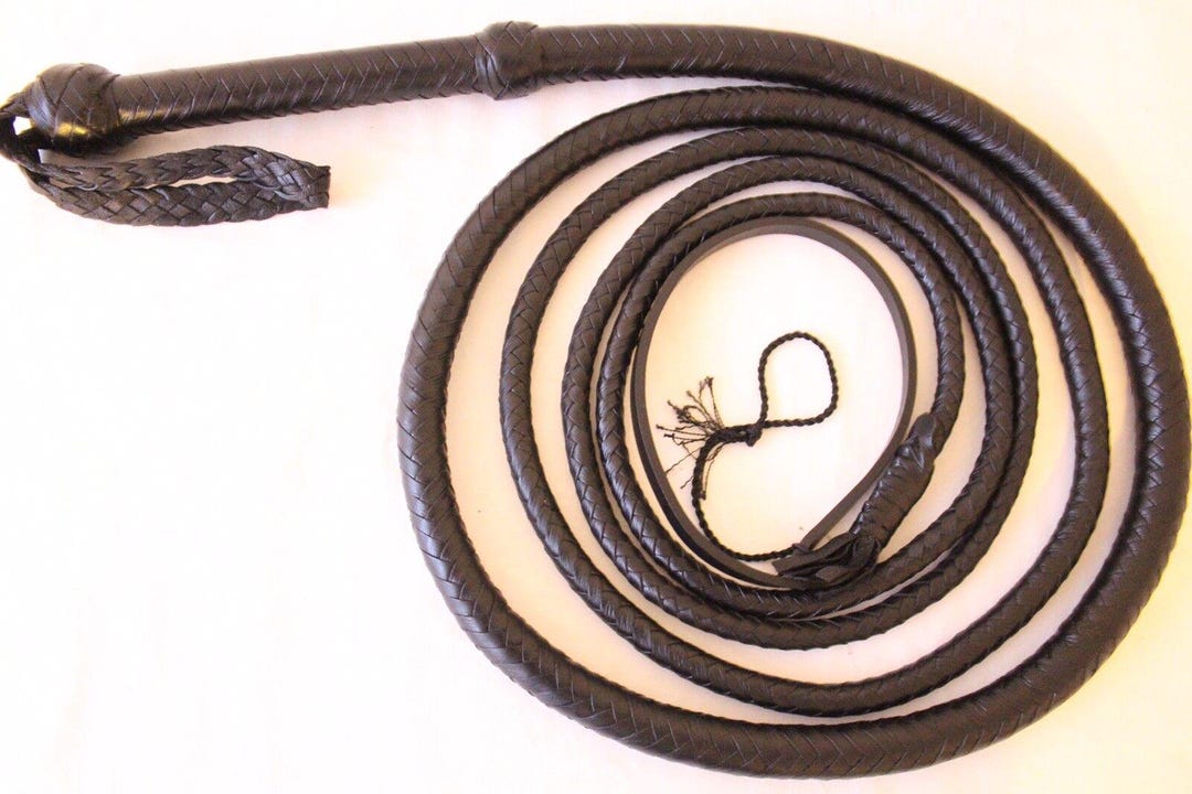 Premium Quality Bullwhip Genuine Leather 12 Plaits Bullwhip Heavy Duty ...