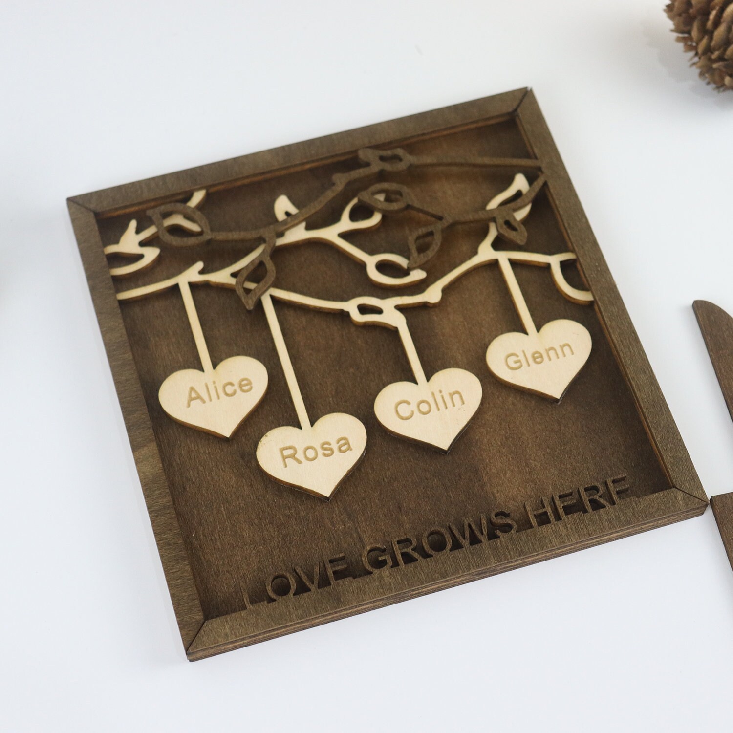 Personalized Family Tree Wood Frame, Gifts for Mom, Mother's Day Gifts ...