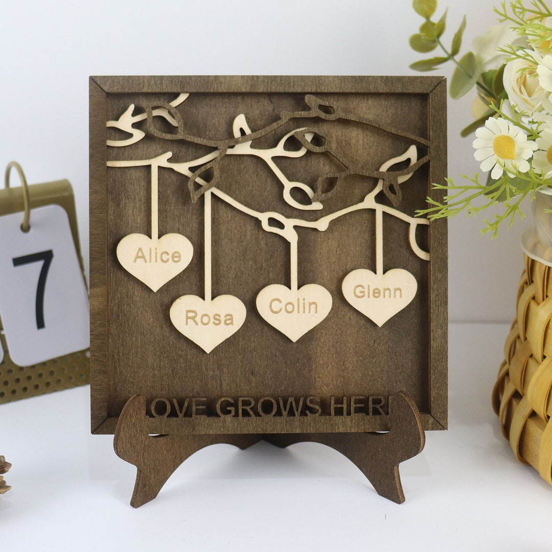 Personalized Family Tree Wood Frame, Gifts for Mom, Mother's Day Gifts ...