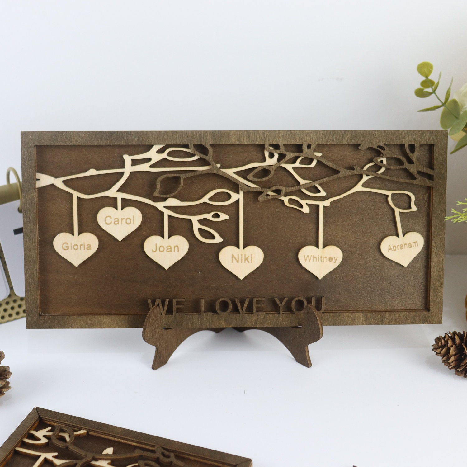 Personalized Family Tree Wood Frame, Gifts for Mom, Mother's Day Gifts ...