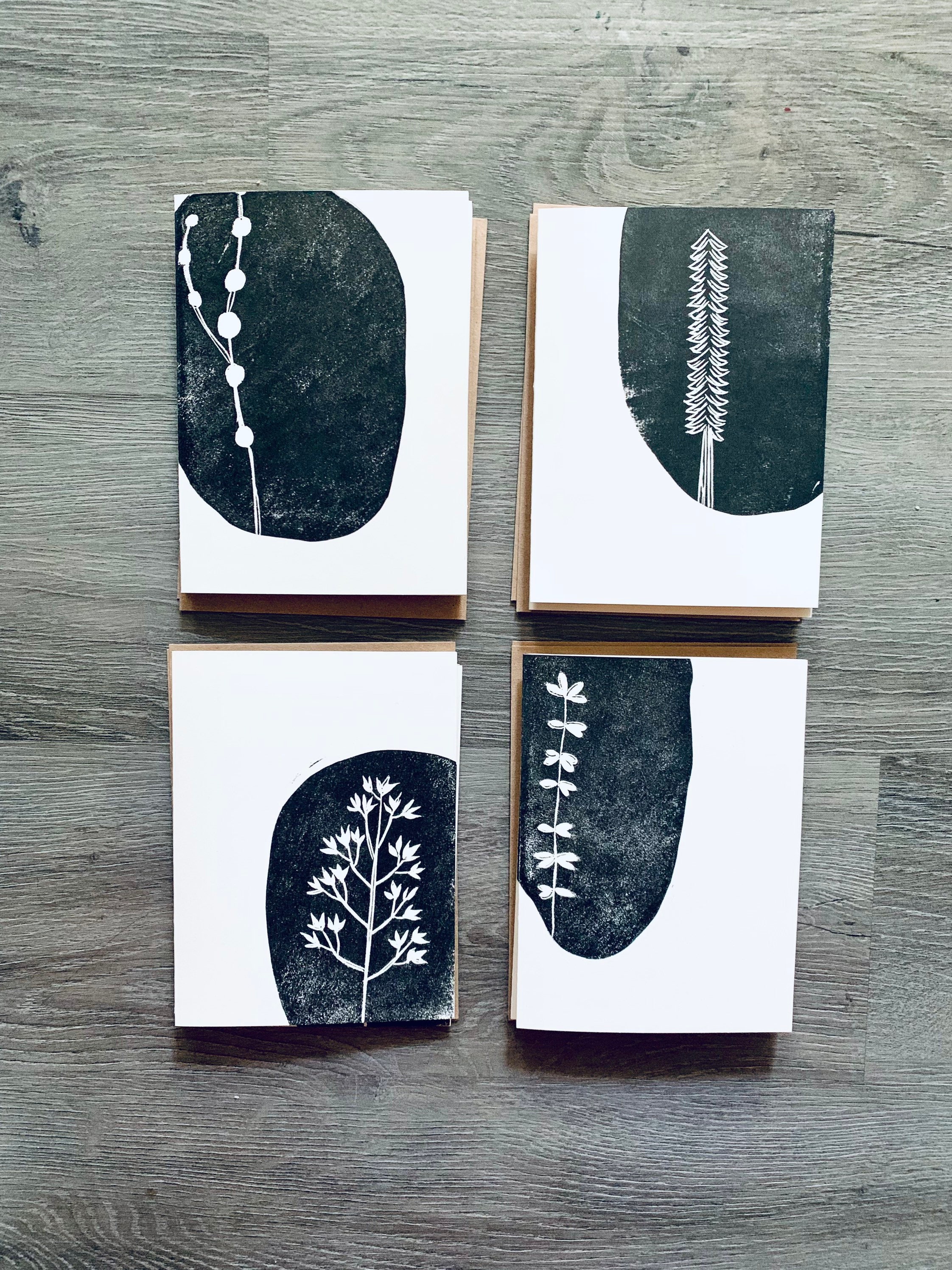 Greeting Cards, Art Cards, Linocut Print, Blockprint, Art Print ...