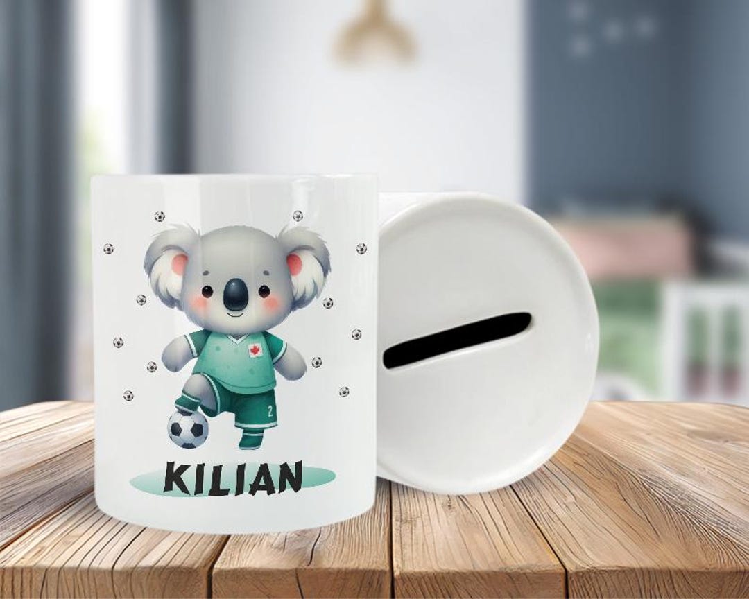 Ceramic Money Box - Football - Koala - Personalized Money Box - With ...