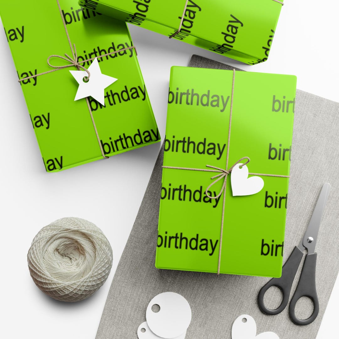 Birthday Brat Wrapping Paper - Brat Font - Main Character Gift Wrap ...