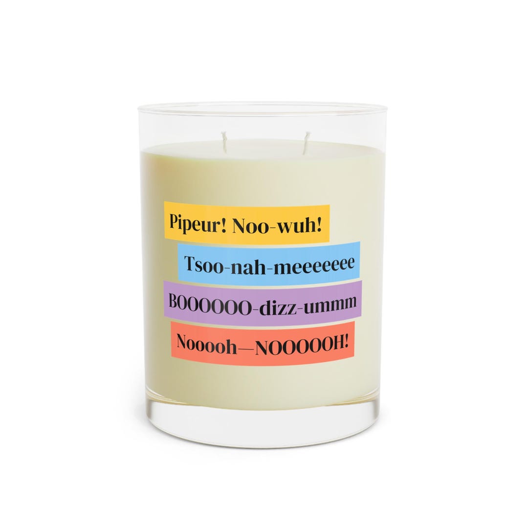 Funny Scented Candle - Piper! Noo-wuh! Tsunami Quote Candle - White ...