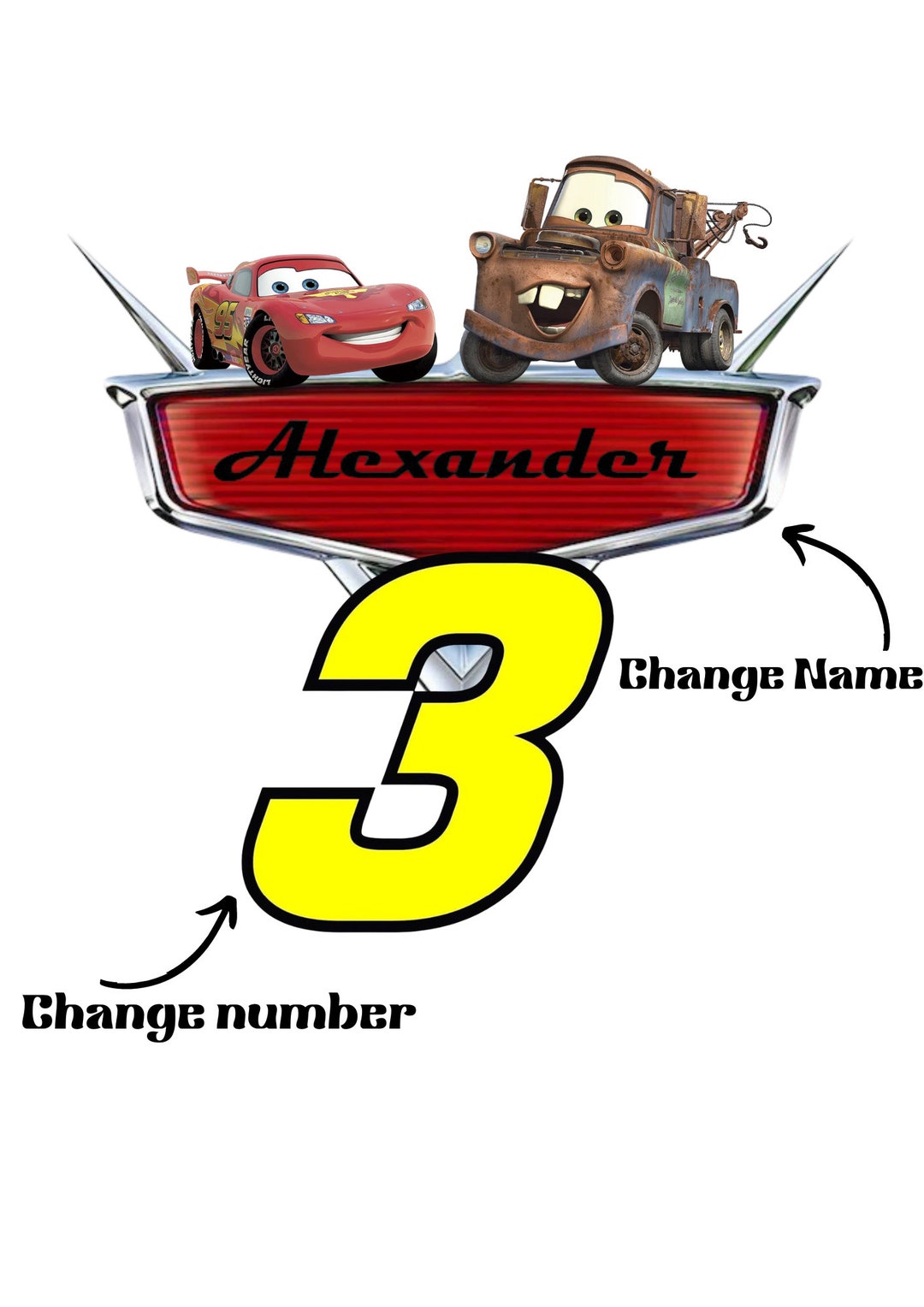 Disney Cars Custom Digital Download PDF/PNG - Etsy