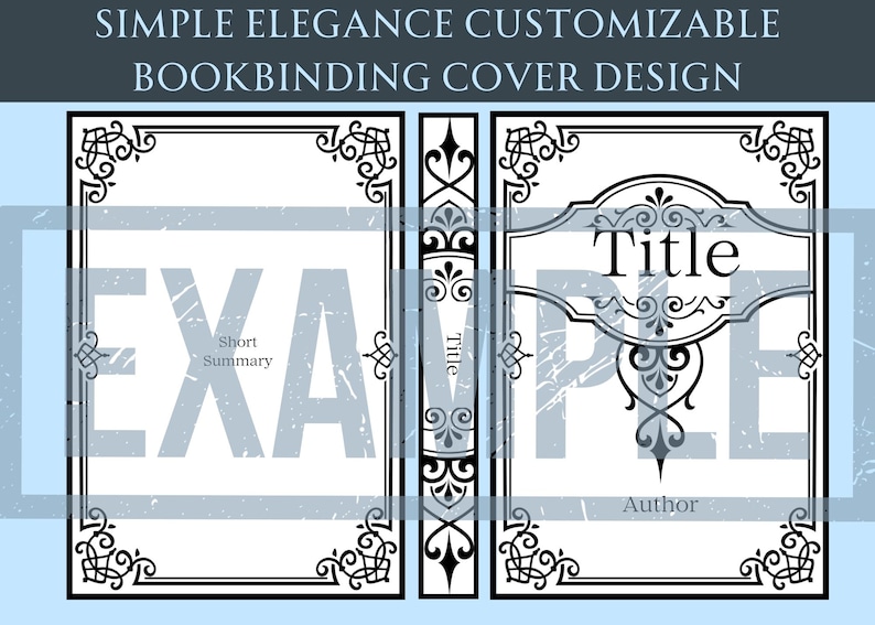Simple Elegance Customizable Book Cover Design for Bookbinding, Vinyl ...