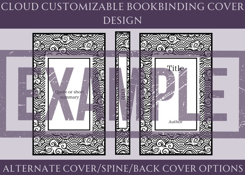 Cloud V1 Customizable Book Cover Design for Bookbinding, Vinyl Book ...