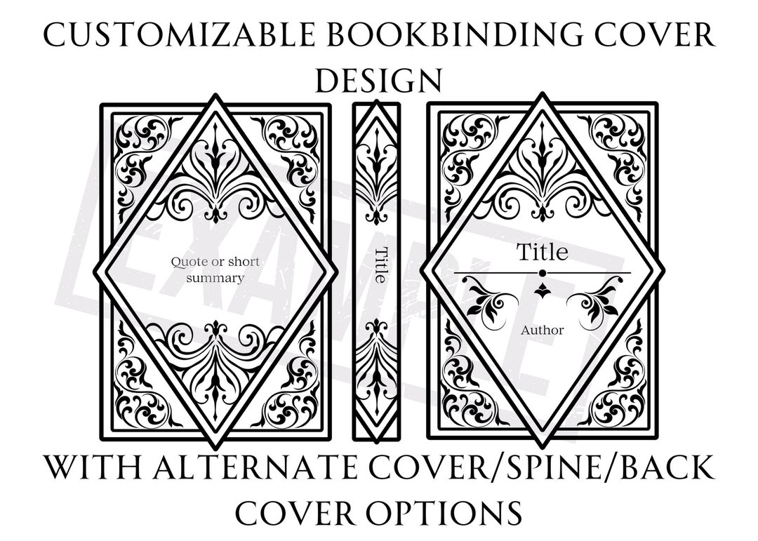 Filigree Customizable Book Cover Design for Bookbinding, Vinyl Book ...