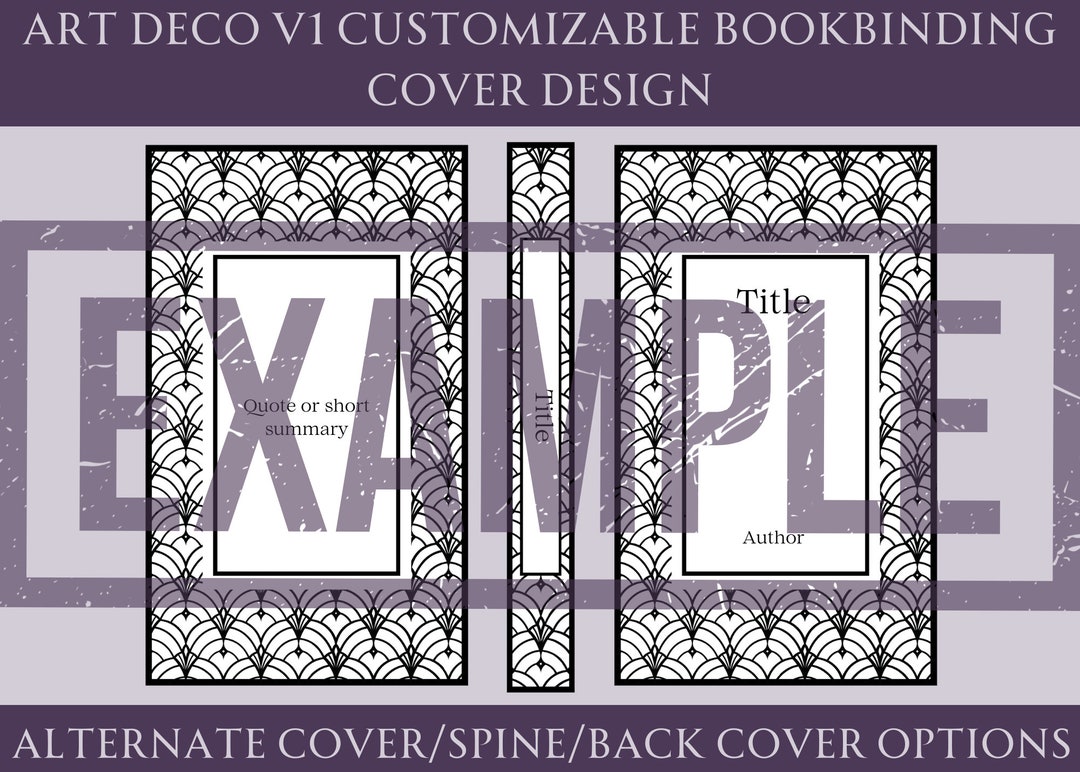 Art Deco V1 Customizable Book Cover Design for Bookbinding, Vinyl Book ...