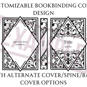 Customizable Book Cover Floral Filigree Design for Bookbinding, Vinyl ...