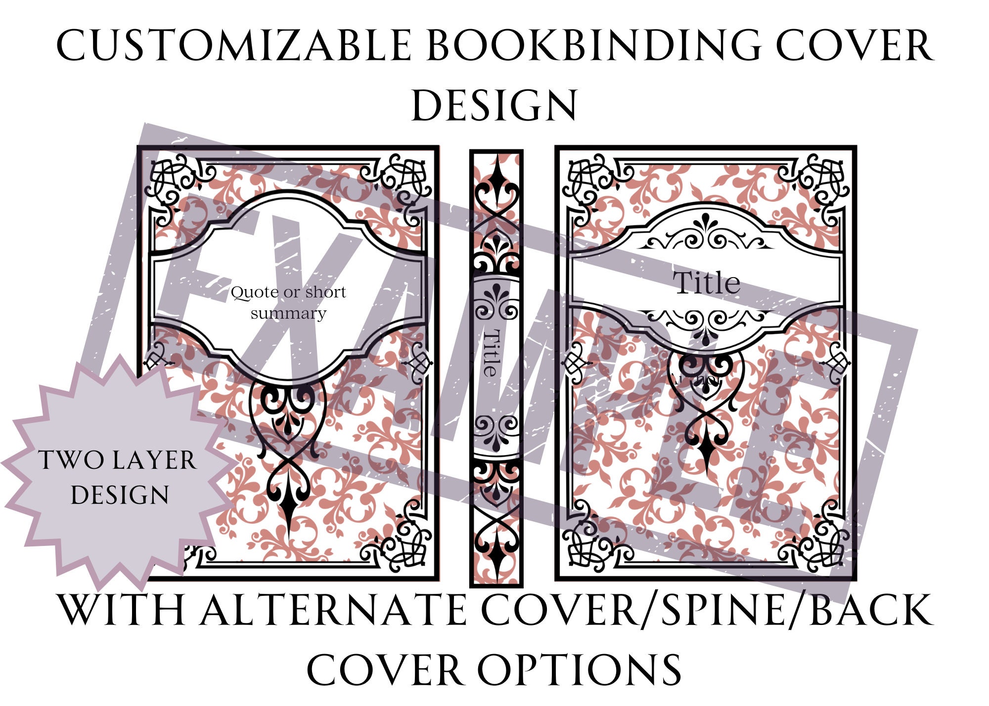 Customizable Book Cover Two Layer Design for Bookbinding, Vinyl Book ...