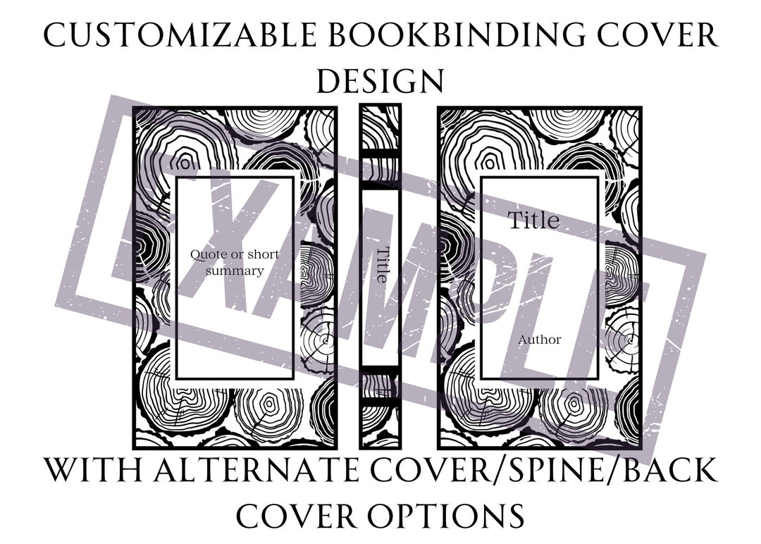 Customizable Book Cover Wooden Log Design for Bookbinding, Vinyl Book ...