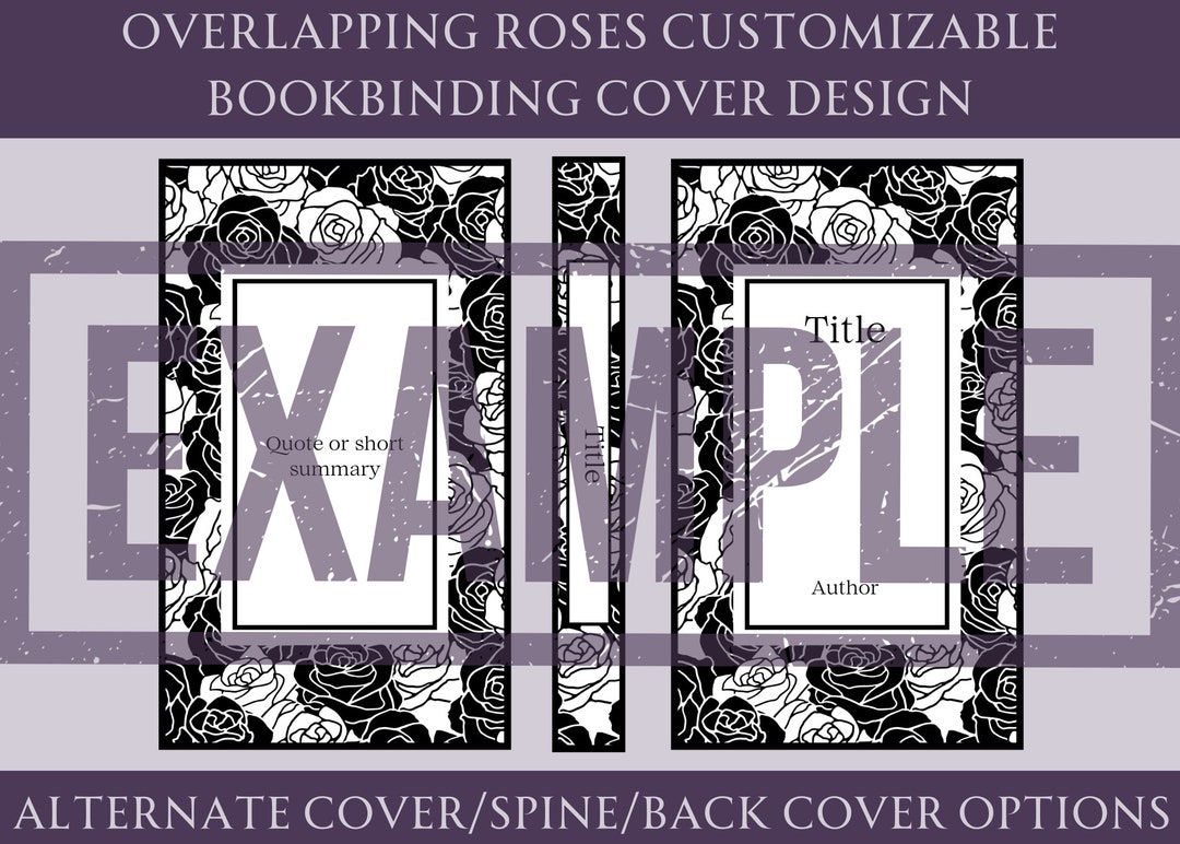 Overlapping Rose Customizable Book Cover Design for Bookbinding, Vinyl ...