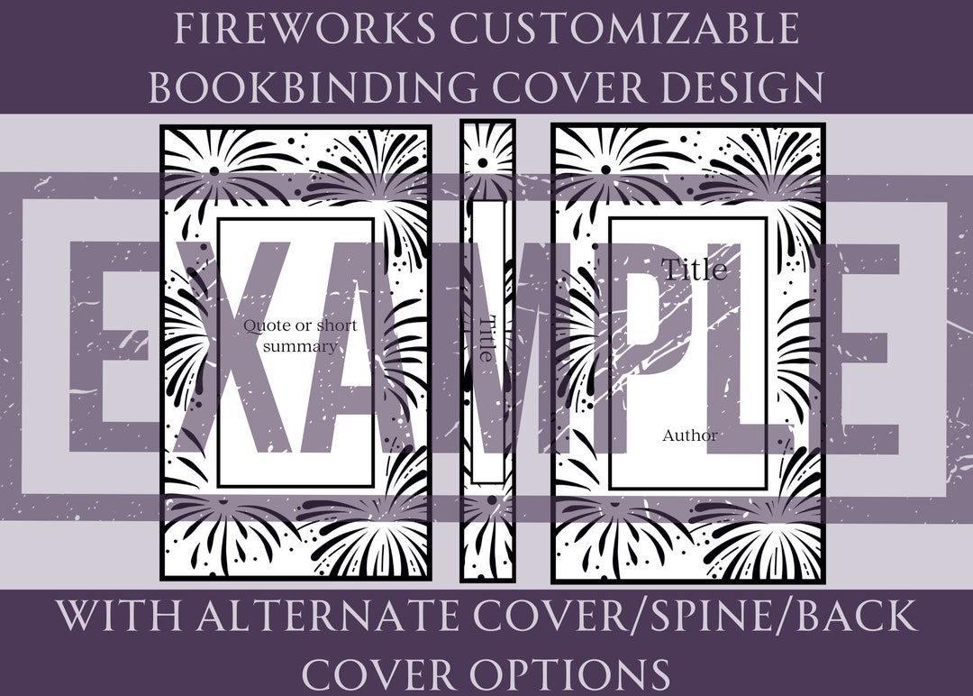 Firework V1 Basic Customizable Book Cover Design for Bookbinding, Vinyl ...