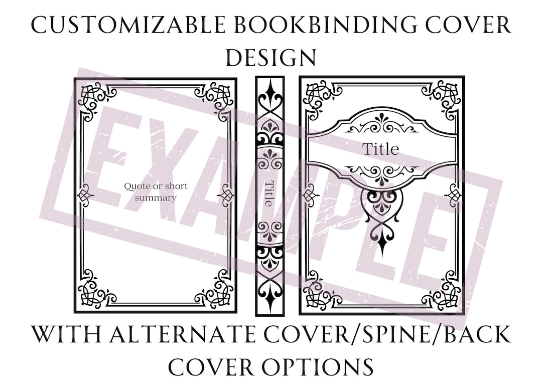 Simple Elegance Customizable Book Cover Design for Bookbinding, Vinyl ...