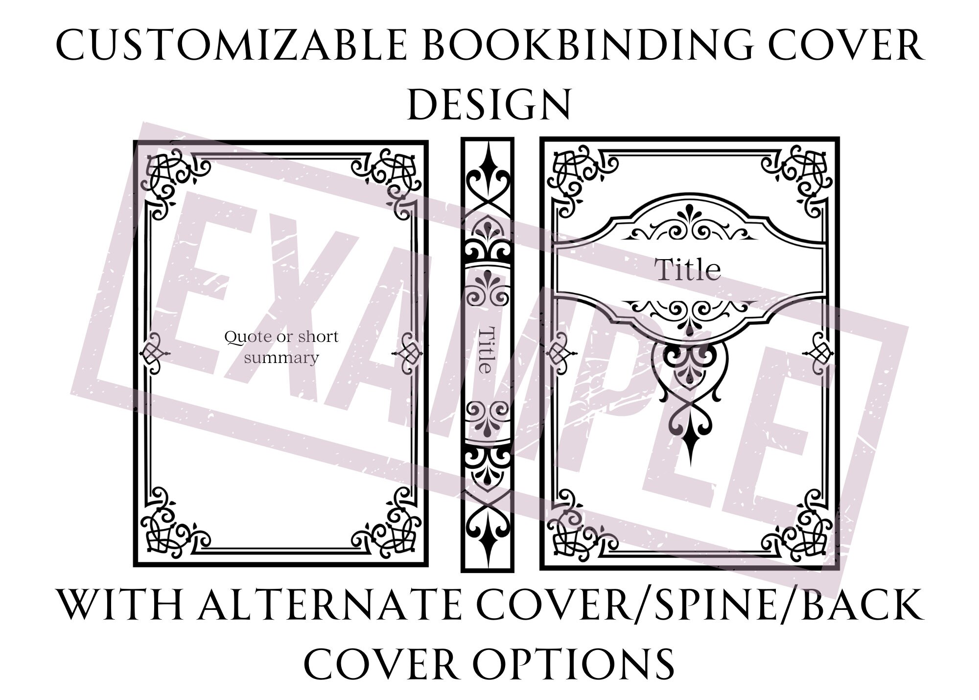 Simple Elegance Customizable Book Cover Design for Bookbinding, Vinyl ...