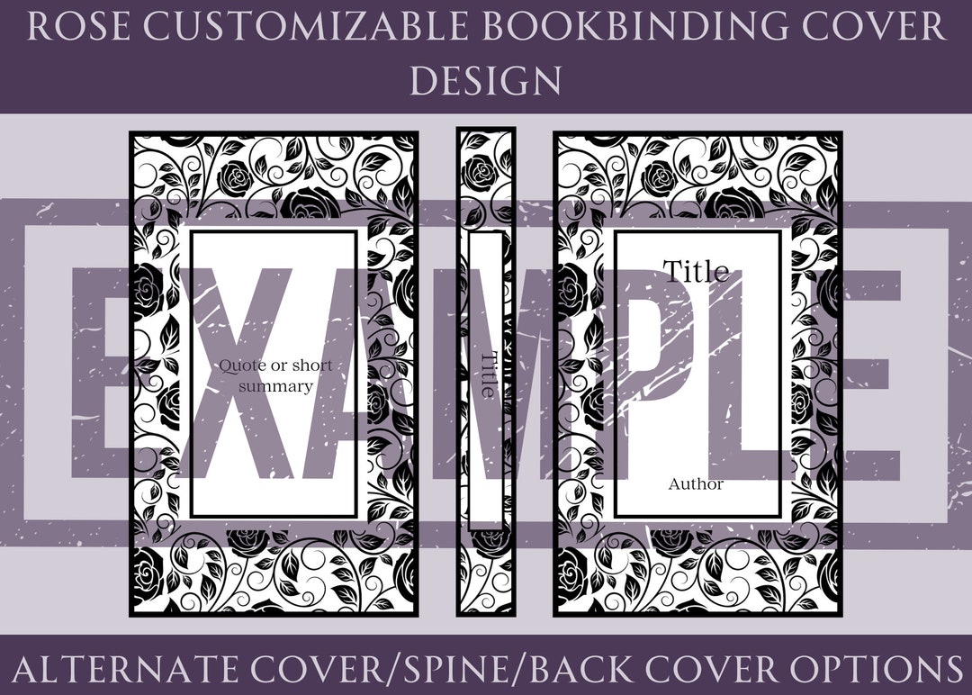 Rose V1 Customizable Book Cover Design for Bookbinding, Vinyl Book ...