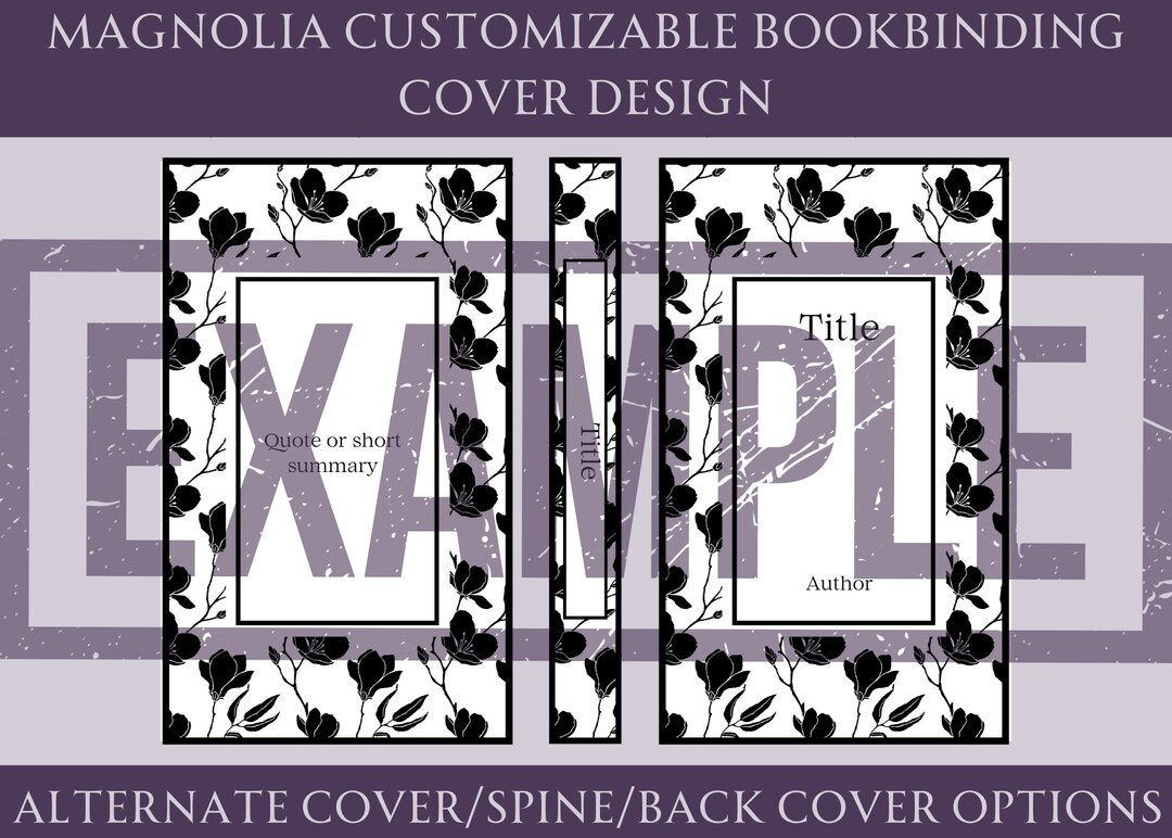 Magnolia Customizable Book Cover Design for Bookbinding, Vinyl Book ...