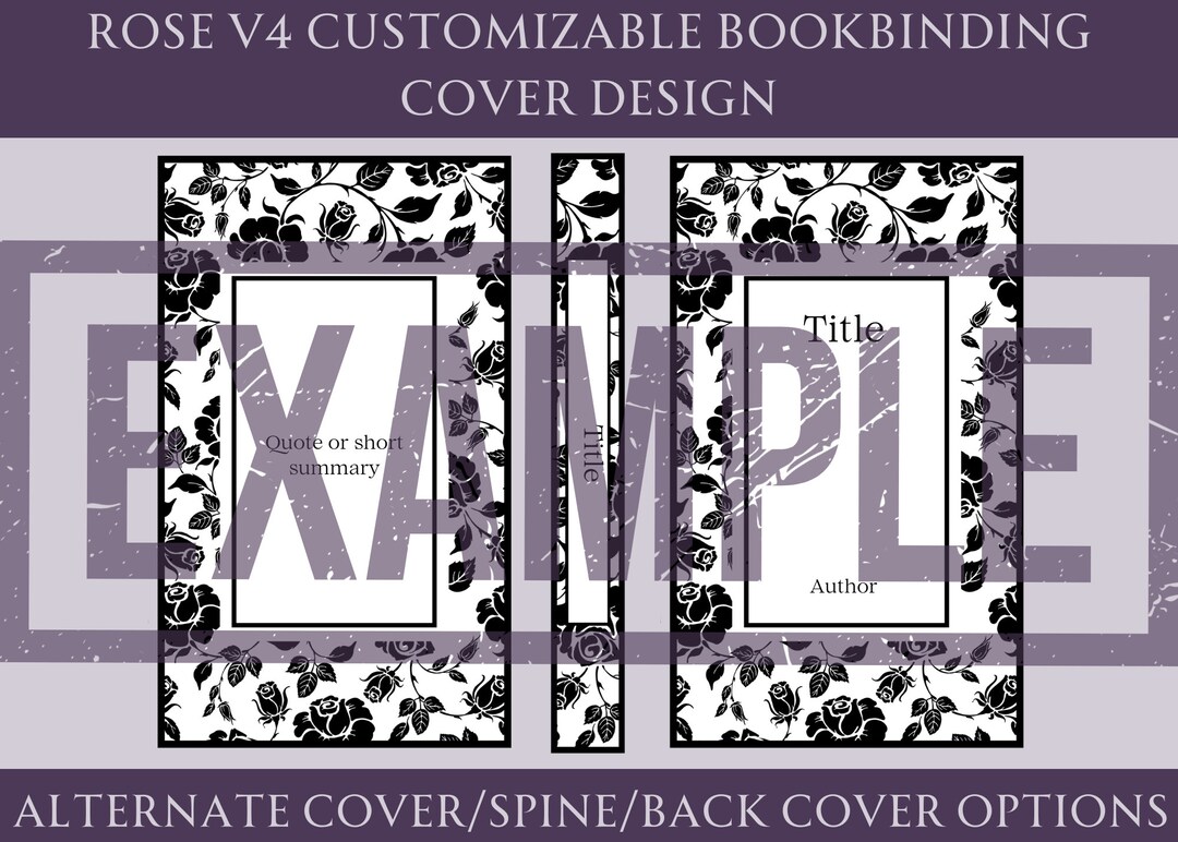 Rose V4 Customizable Book Cover Design for Bookbinding, Vinyl Book ...