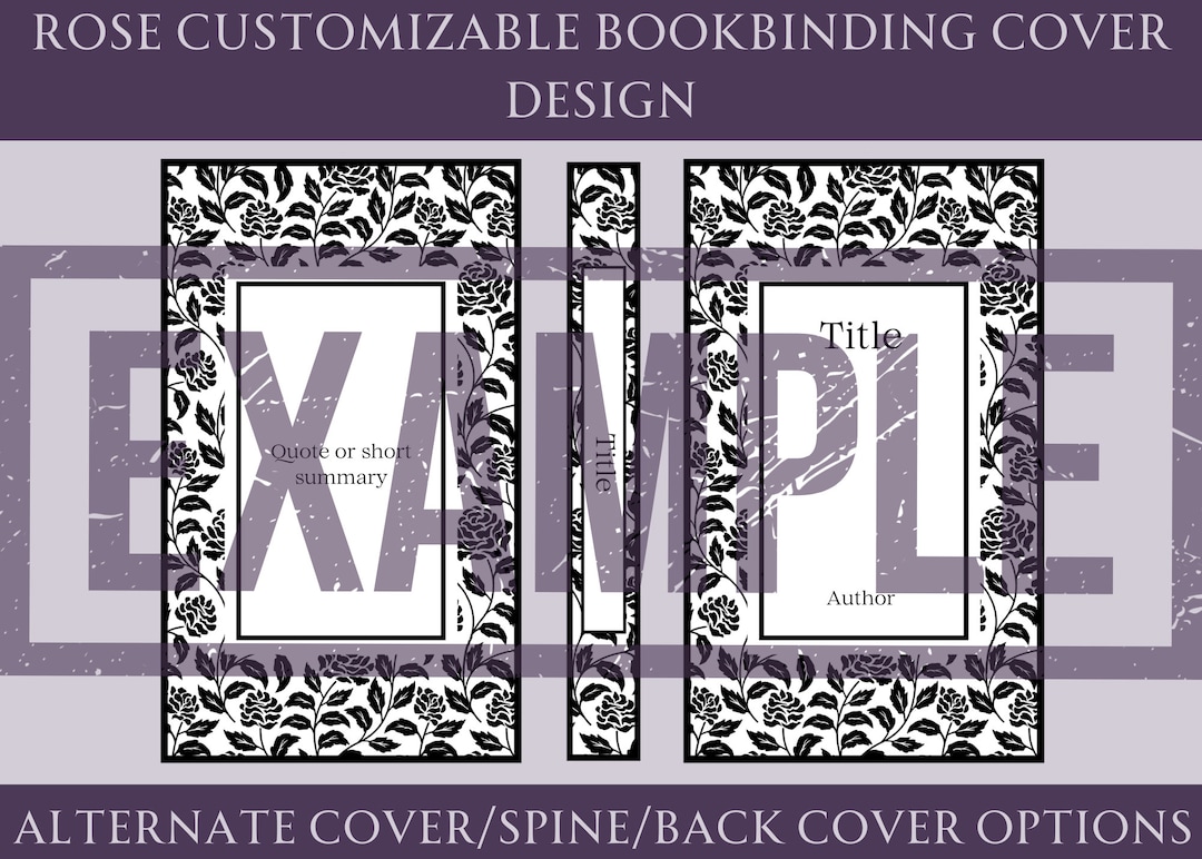 Rose V2 Customizable Book Cover Design for Bookbinding, Vinyl Book ...