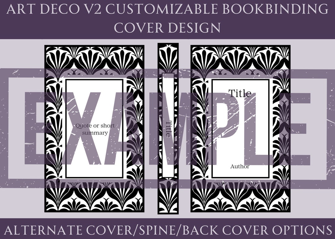 Art Deco V2 Customizable Book Cover Design for Bookbinding, Vinyl Book ...