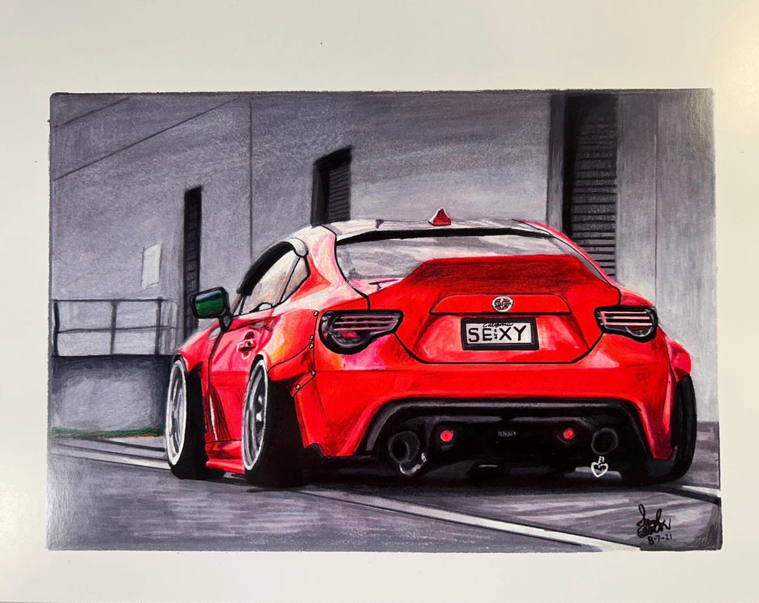 Scion FRS Print: Prismacolor Car Drawing (11” X 14”) - Etsy