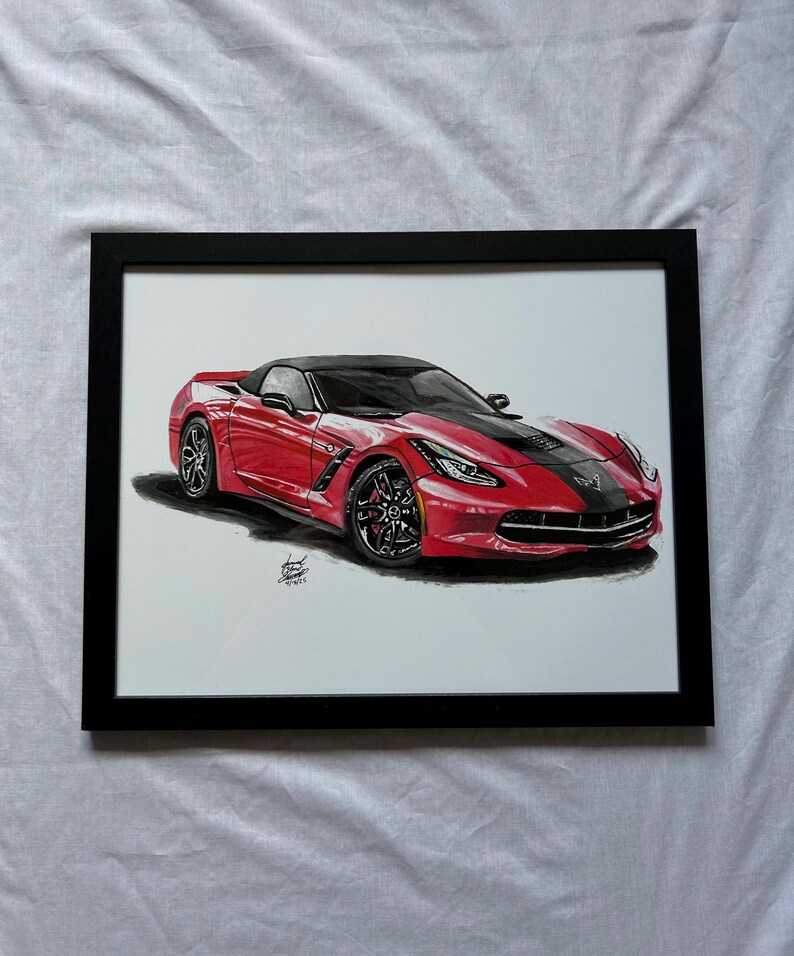 C7 Corvette Print: Prismacolor Pencil Drawing (11x14) - Etsy